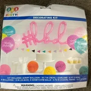 Party Supplies | Birthday Decorating Kit W Balloon Shaped Yard Sign Hbd ...